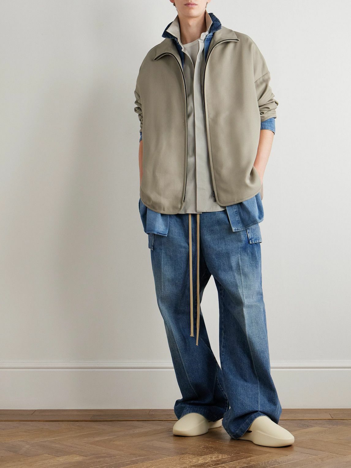 Fear of God - High Neck Logo-Appliquéd Wool-Blend Jacket - Brown Fear Of God