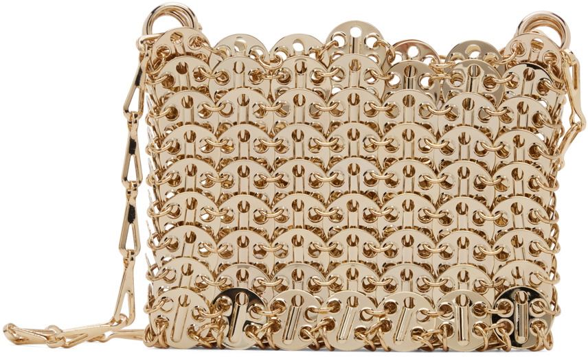 Rabanne Gold Nano 1969 Metallic Disc Shoulder Bag Paco Rabanne