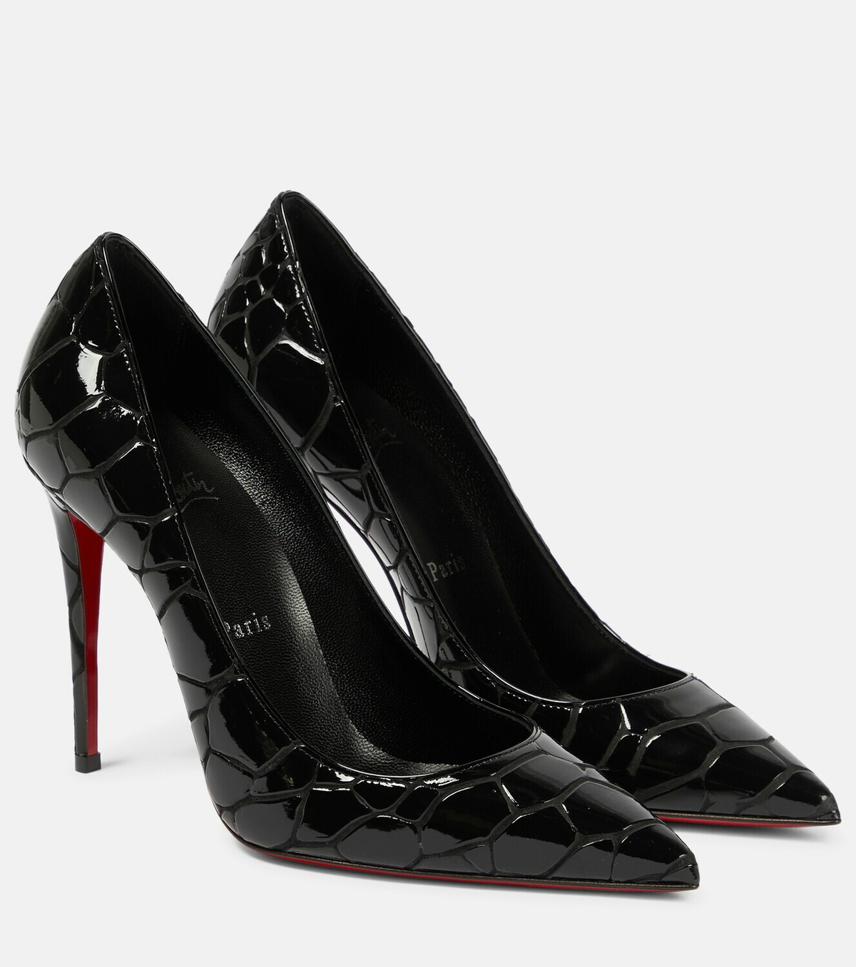 Christian Louboutin - Kate 100 croc-effect leather pumps Christian ...