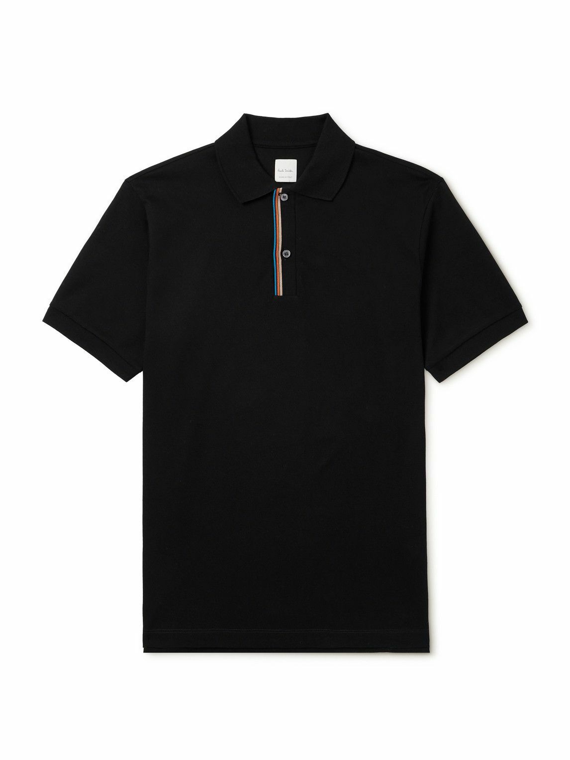 Paul Smith - Cotton-Piqué Polo Shirt - Black Paul Smith