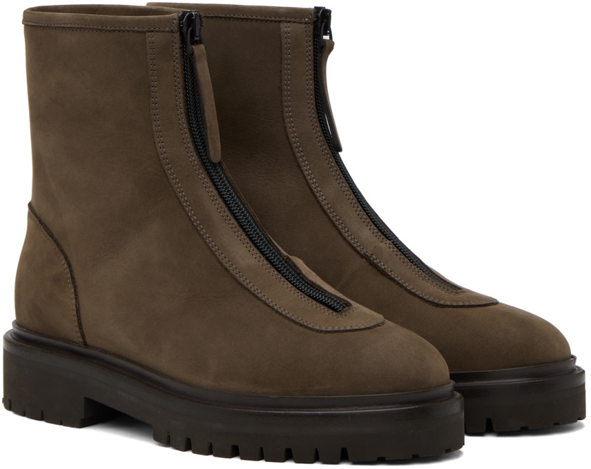 Legres Brown Zipper Boots Legres