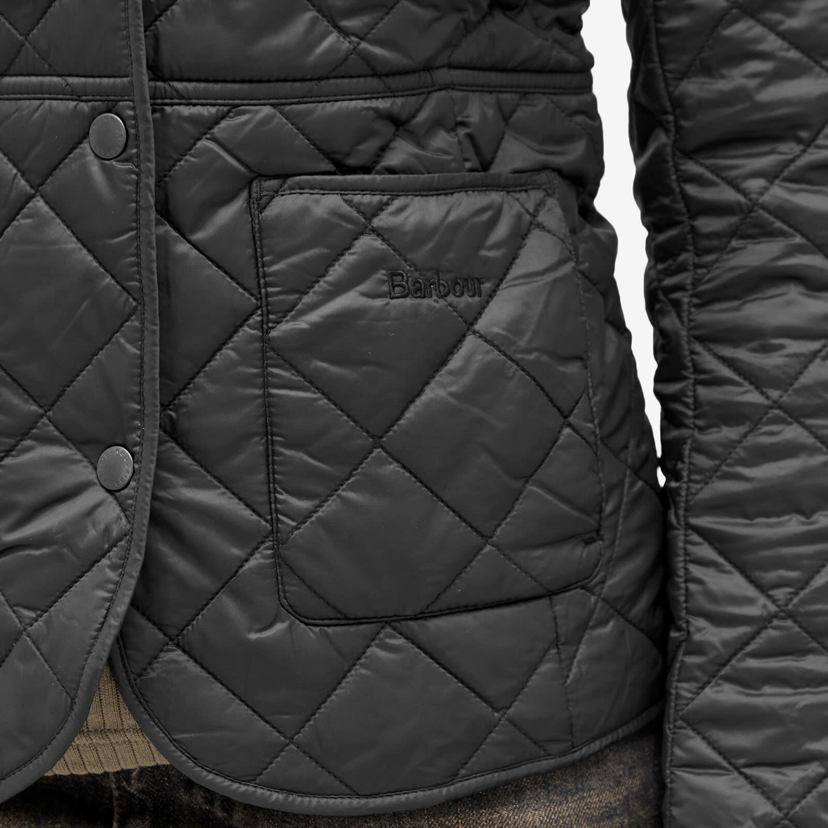 Barbour Women's Deveron Quilted Jacket in Black/Olive Barbour
