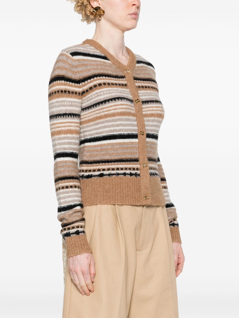 GANNI - Wool Striped Cardigan GANNI