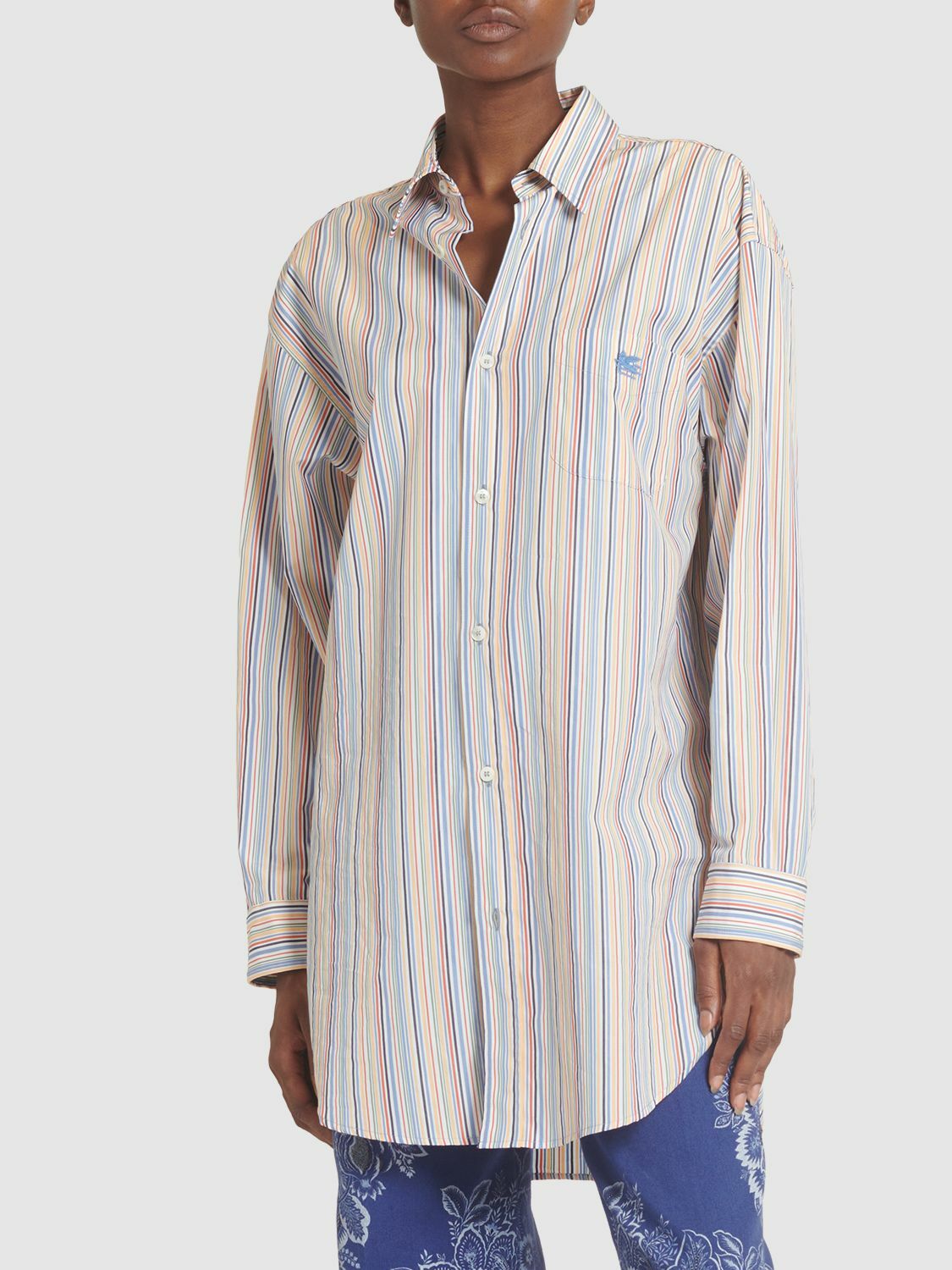 ETRO - Striped Oversized Cotton L/s Shirt Etro