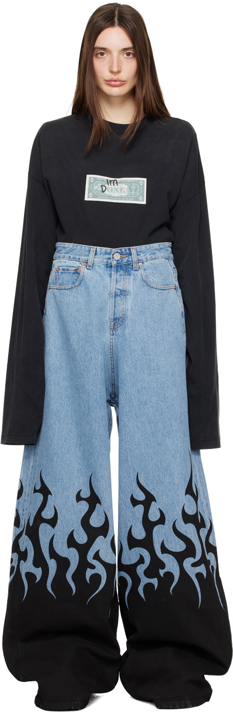 VETEMENTS Blue Graphic Jeans Vetements