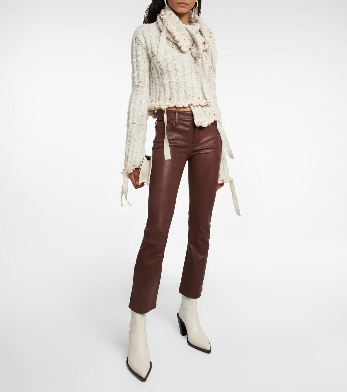 Frame - Le Crop Mini Boot leather pants Frame Denim
