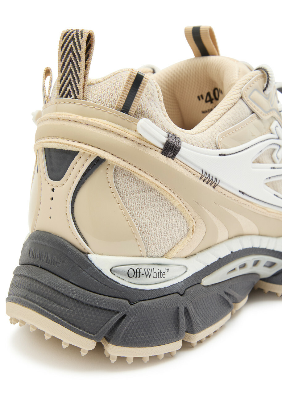 Off-white Be Right Back Panelled Mesh Sneakers Beige Off-White