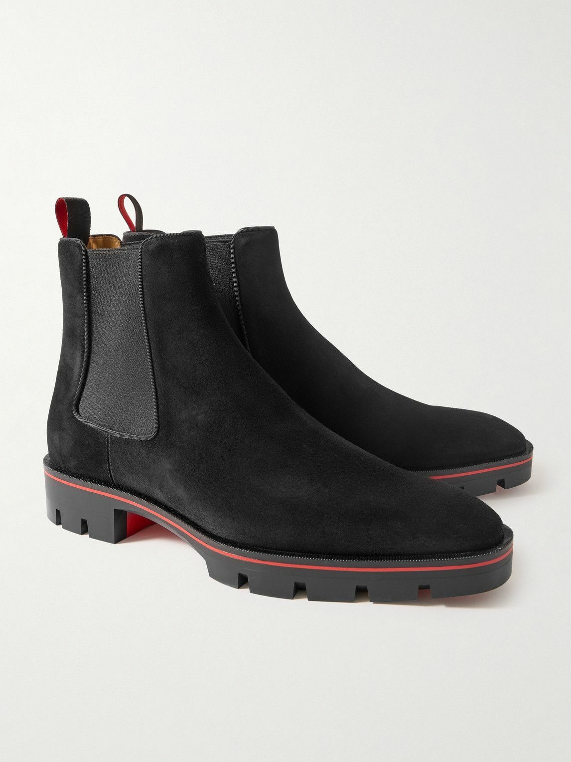 Christian Louboutin - Alpinosol Suede Chelsea Boots - Black Christian ...