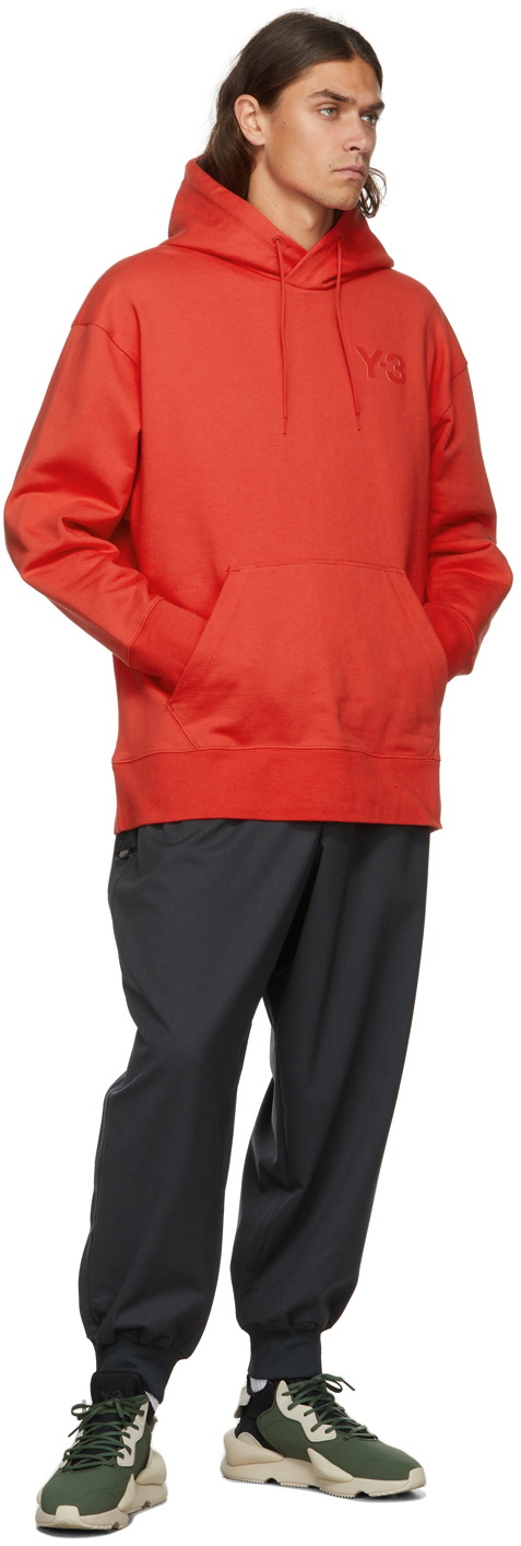 Y-3 Red Chest Logo Hoodie Y-3