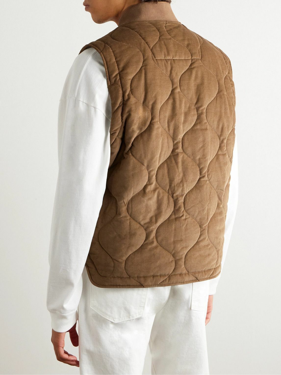 Altea - Benjamin Quilted Cotton-Corduroy Gilet - Brown Altea