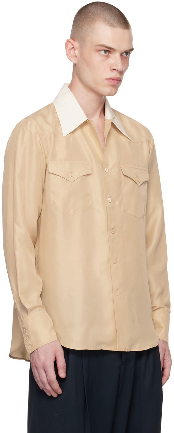 Maiden Name Beige Kaitlin Shirt Maiden Name