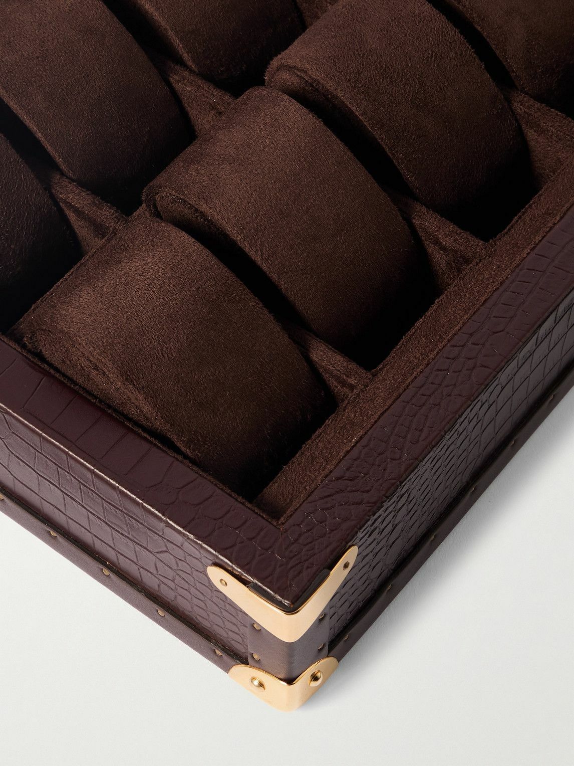 Rapport London - 10-Piece Croc-Effect Leather Watch Box Rapport London