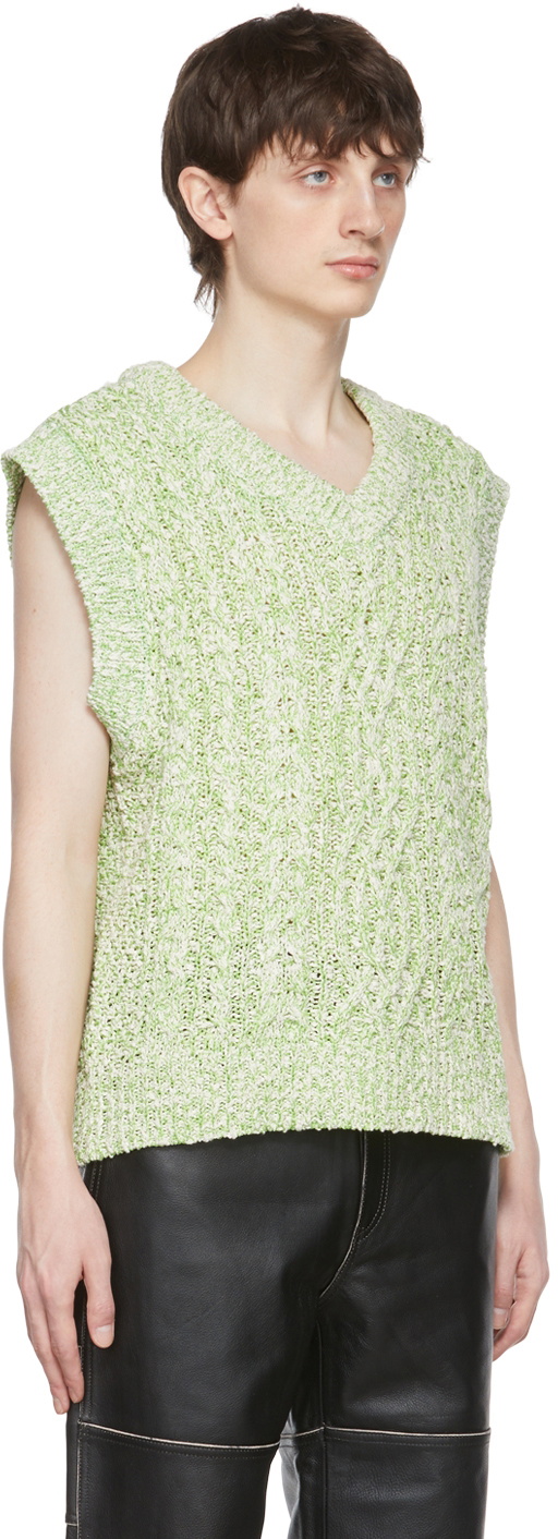 Andersson Bell Green Cotton V-Neck Vest Andersson Bell