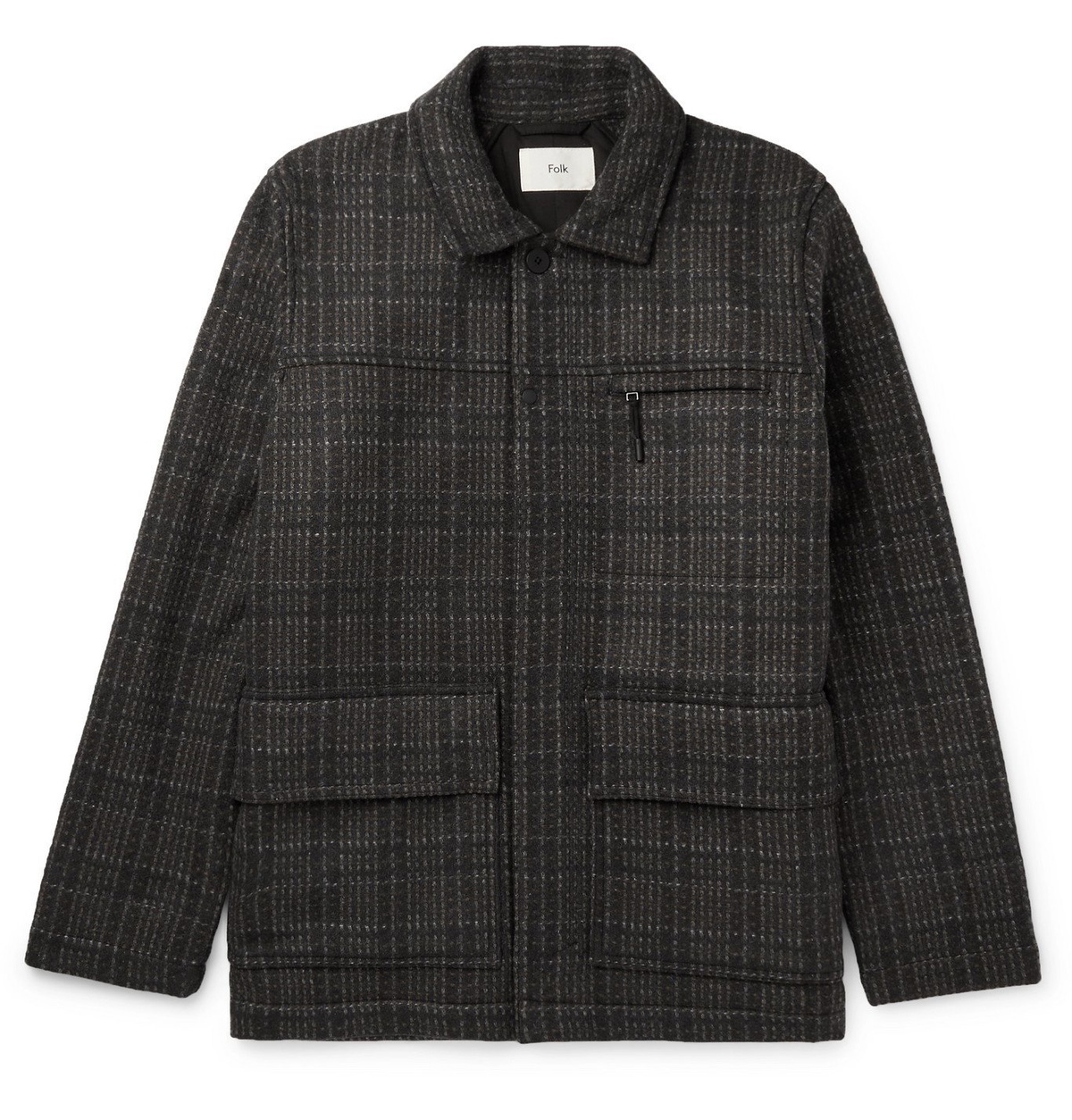 Folk - Alber Checked Wool-Blend Jacket - Brown Folk