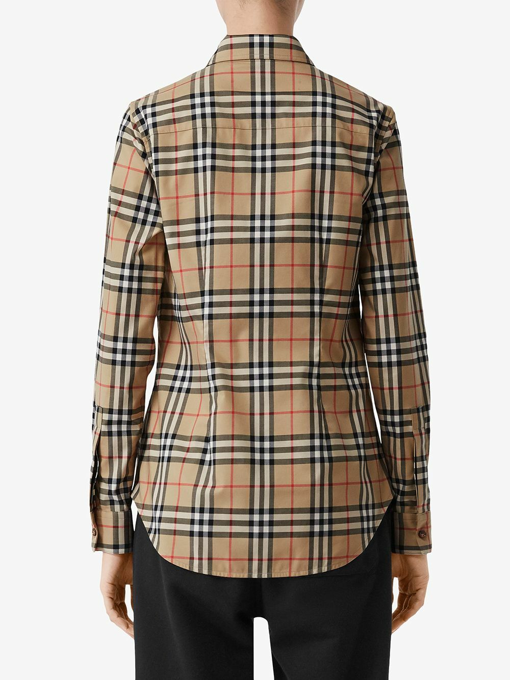 BURBERRY - Check Motif Cotton Shirt Burberry