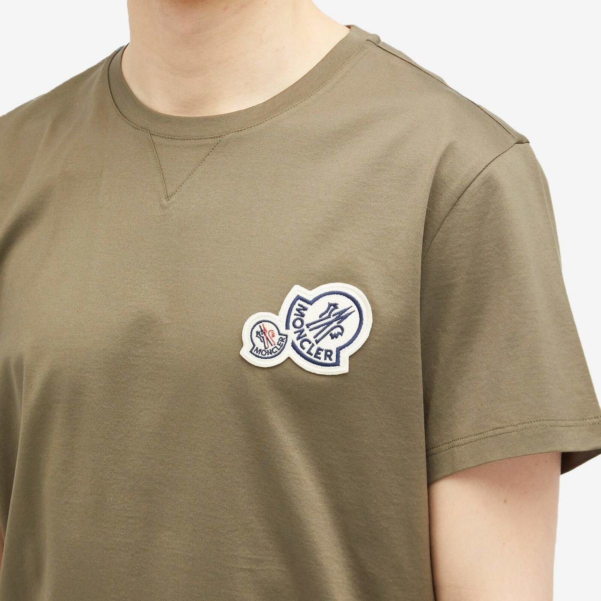 Moncler Men's Double Logo T-Shirt in Green Moncler