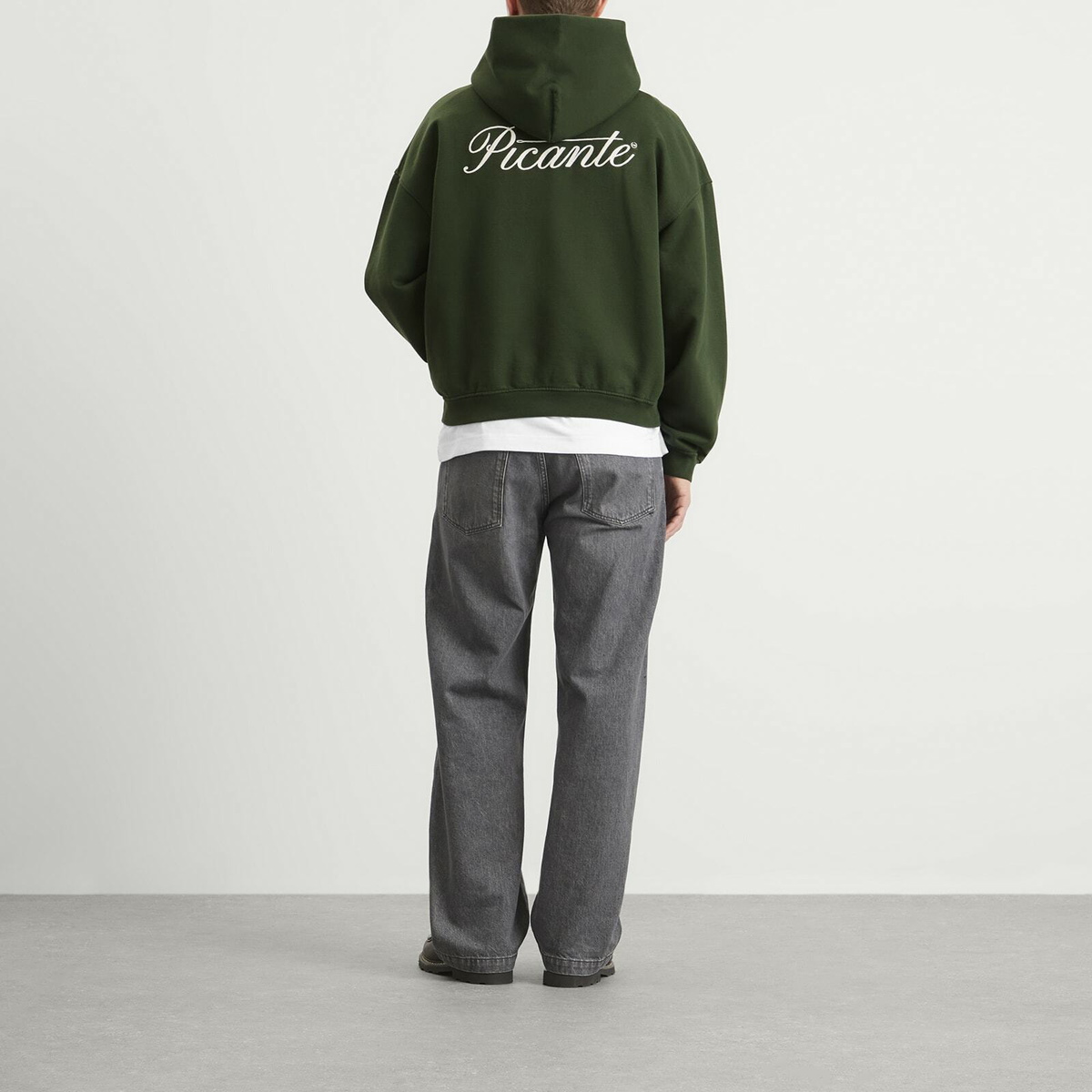 Picante Men's Tailor Chain-Stitch Hoodie in Kombu Green Picante