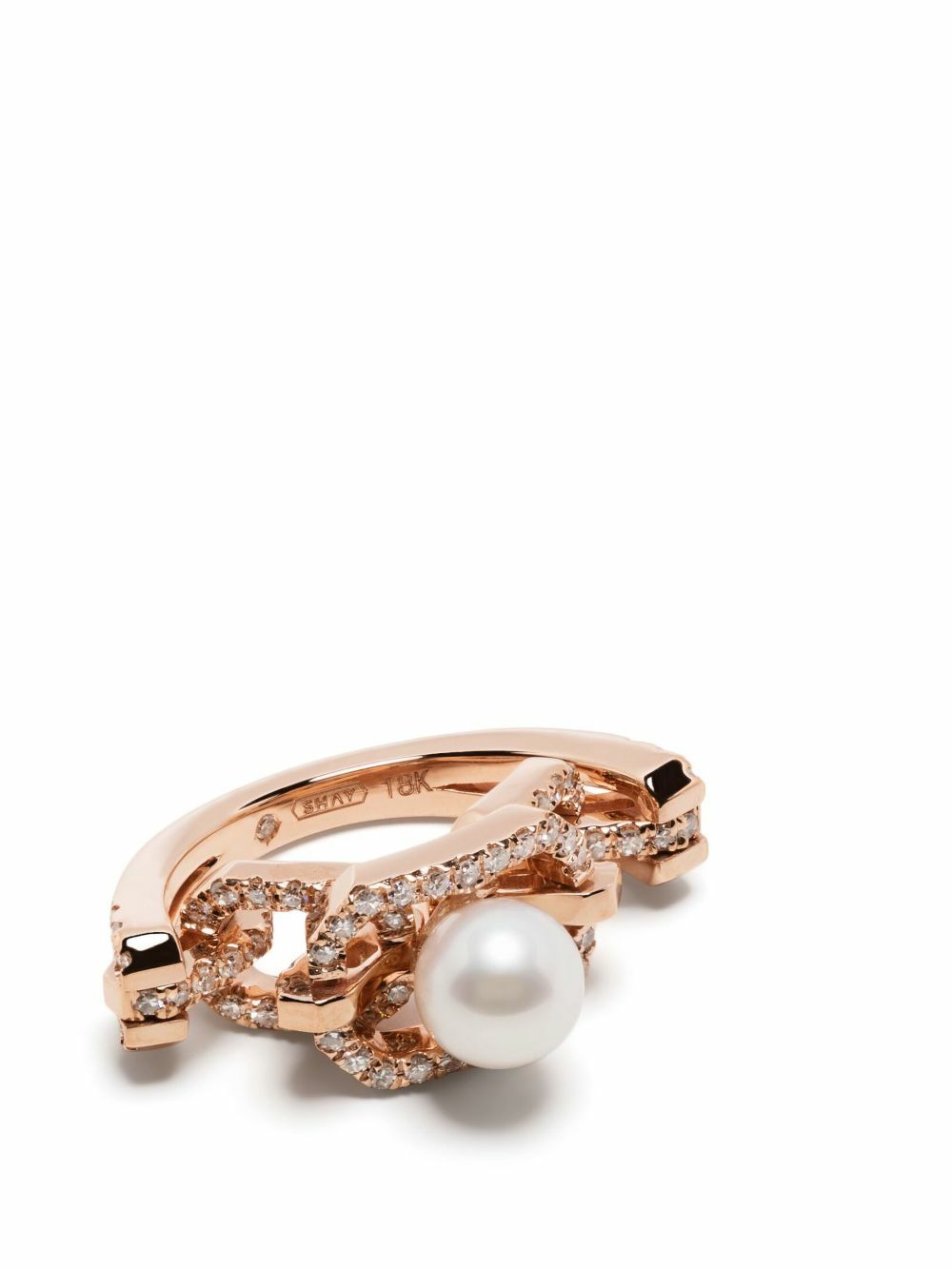 SHAY 18K Rose Gold Caged Pearl & Diamond Cut-Out Ring SHAY