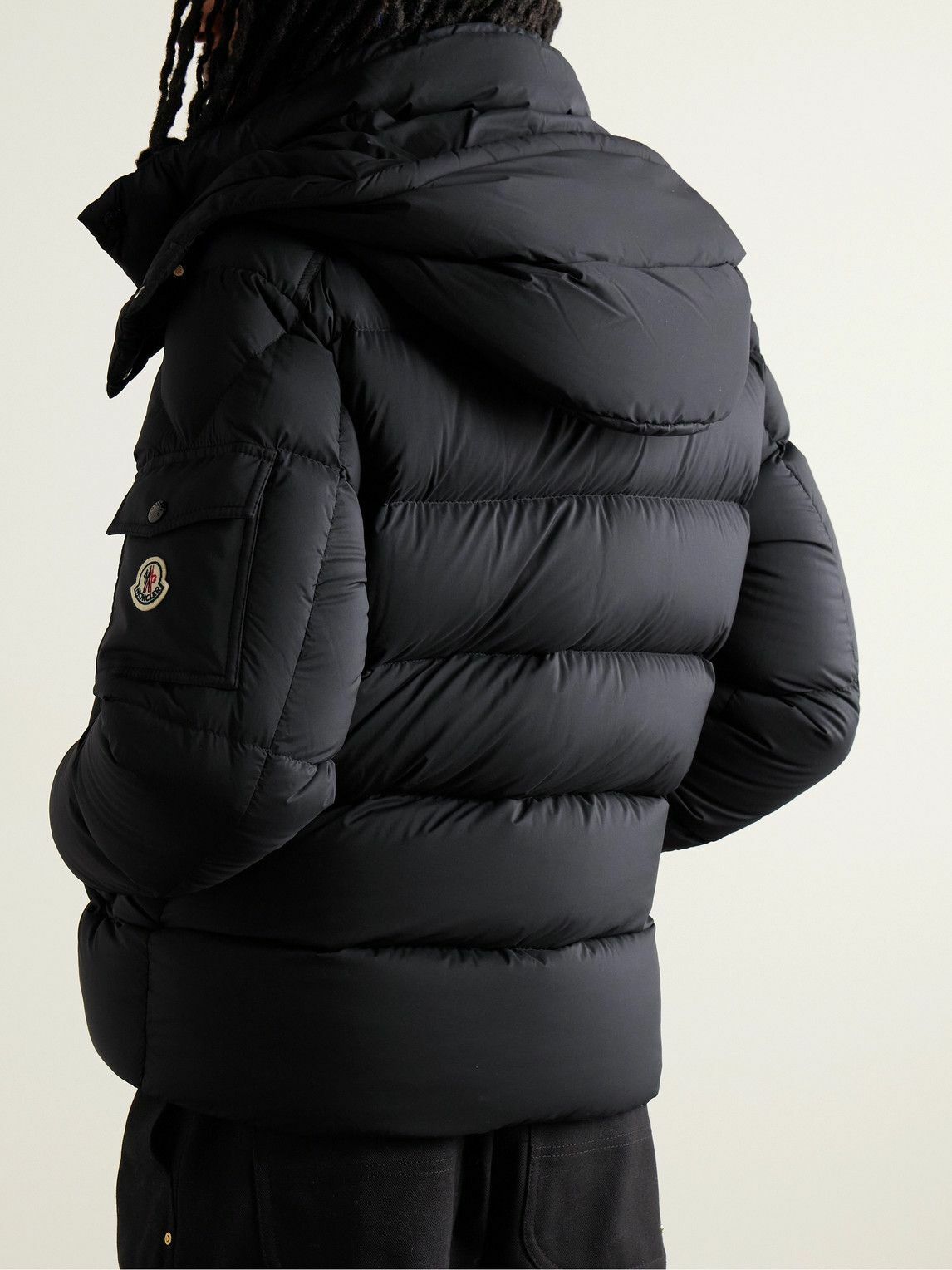 Moncler - Vezere Logo-Appliquéd Quilted Nylon Hooded Down Jacket - Blue ...