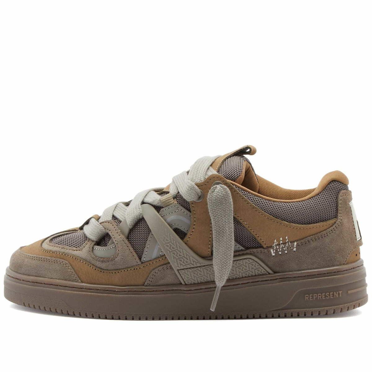 Represent Men's Bully Leather Sneakers in Washed Taupe Represent