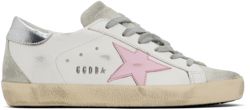 Golden Goose White & Gray Super-Star Classic Sneakers Golden Goose ...