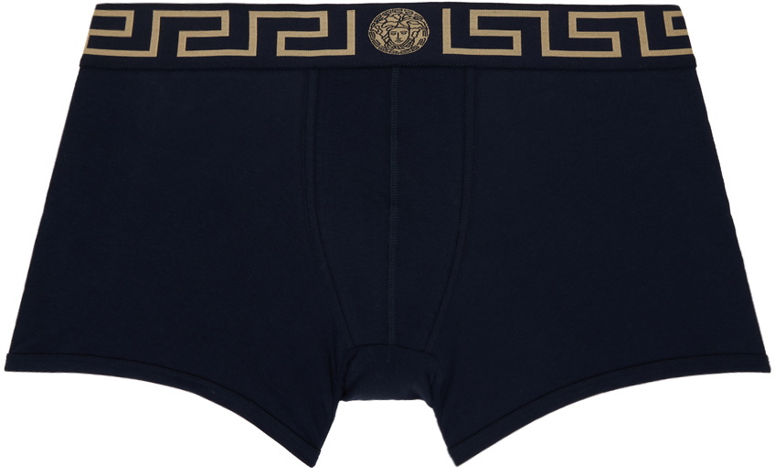 Versace Underwear Black Greca Border Trunks Versace Underwear