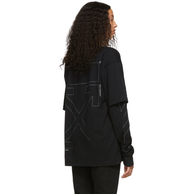 Off-White Black Unfinished Diag Backbone T-Shirt Off-White