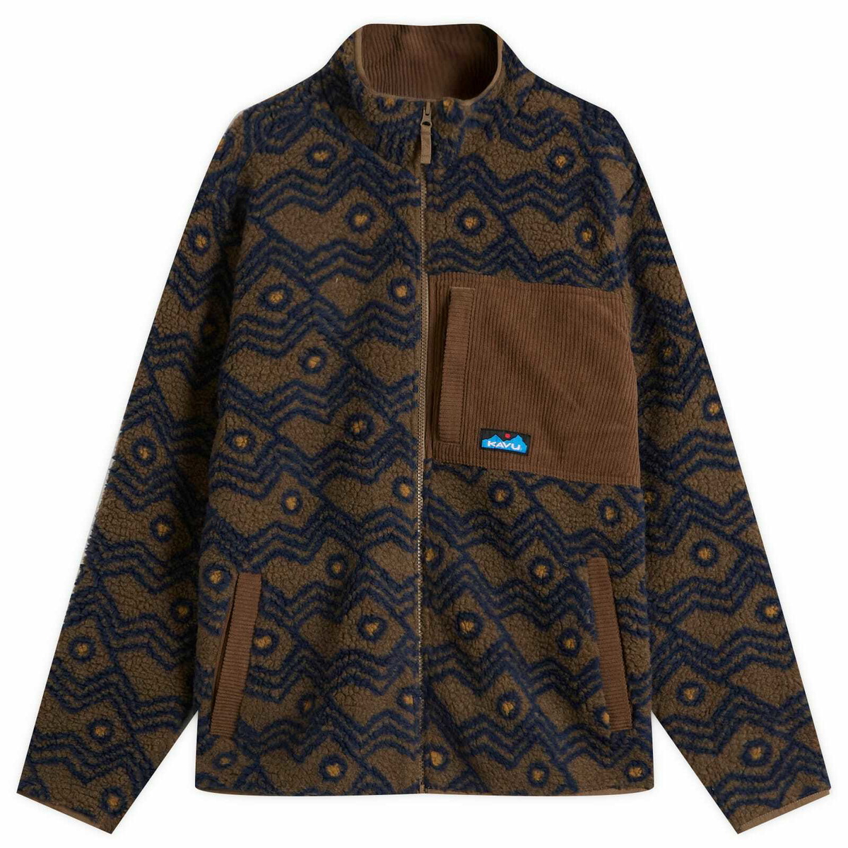 KAVU Men's Wayside Fleece Jacket in Walnut Mountain KAVU