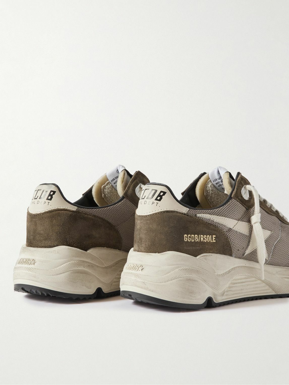 Golden Goose - Running Sole Leather-Trimmed Mesh and Suede Sneakers ...