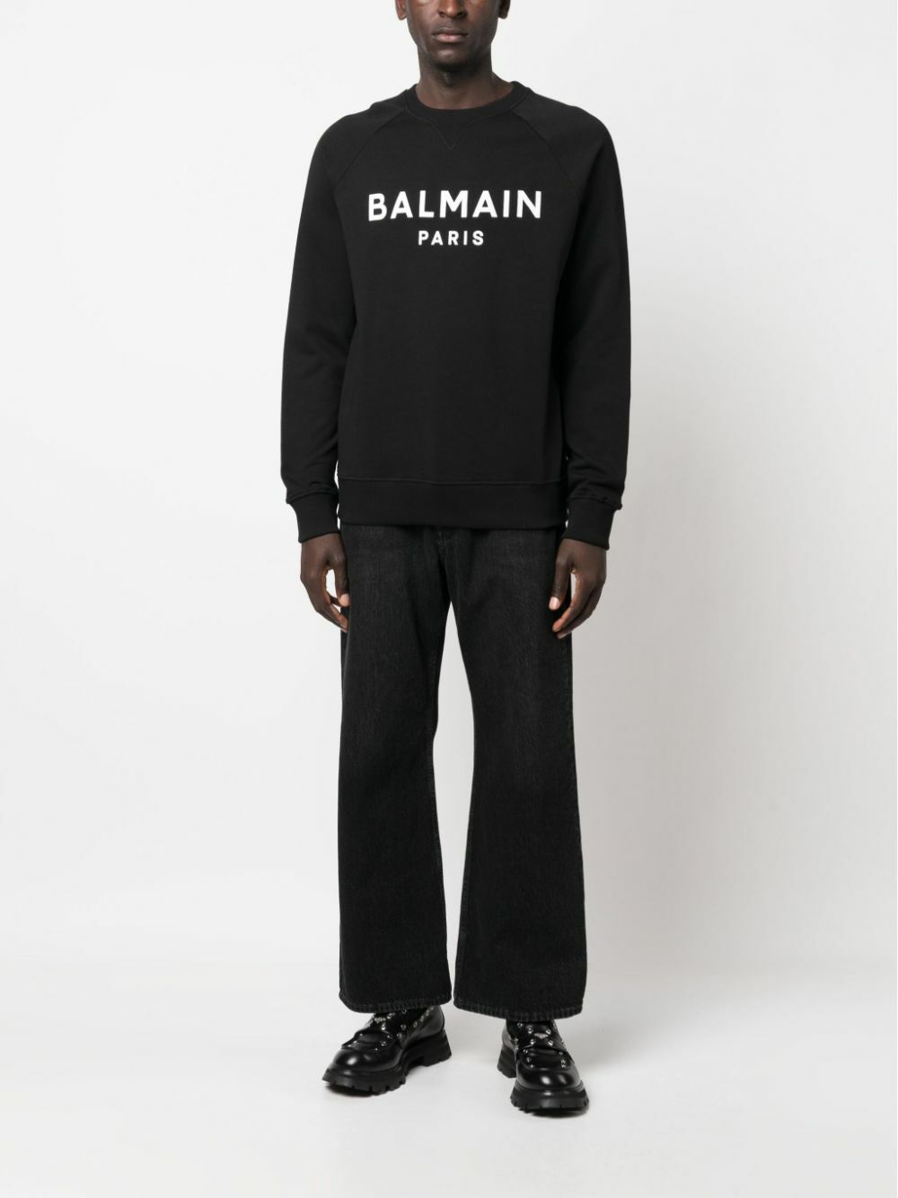 Balmain Black Logo Print Sweatshirt Balmain