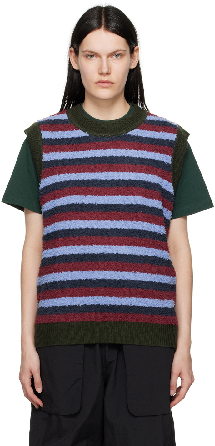 Brain Dead Blue & Green Striped Vest Brain Dead
