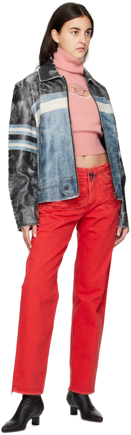Diesel Red Destroyed Jeans Diesel