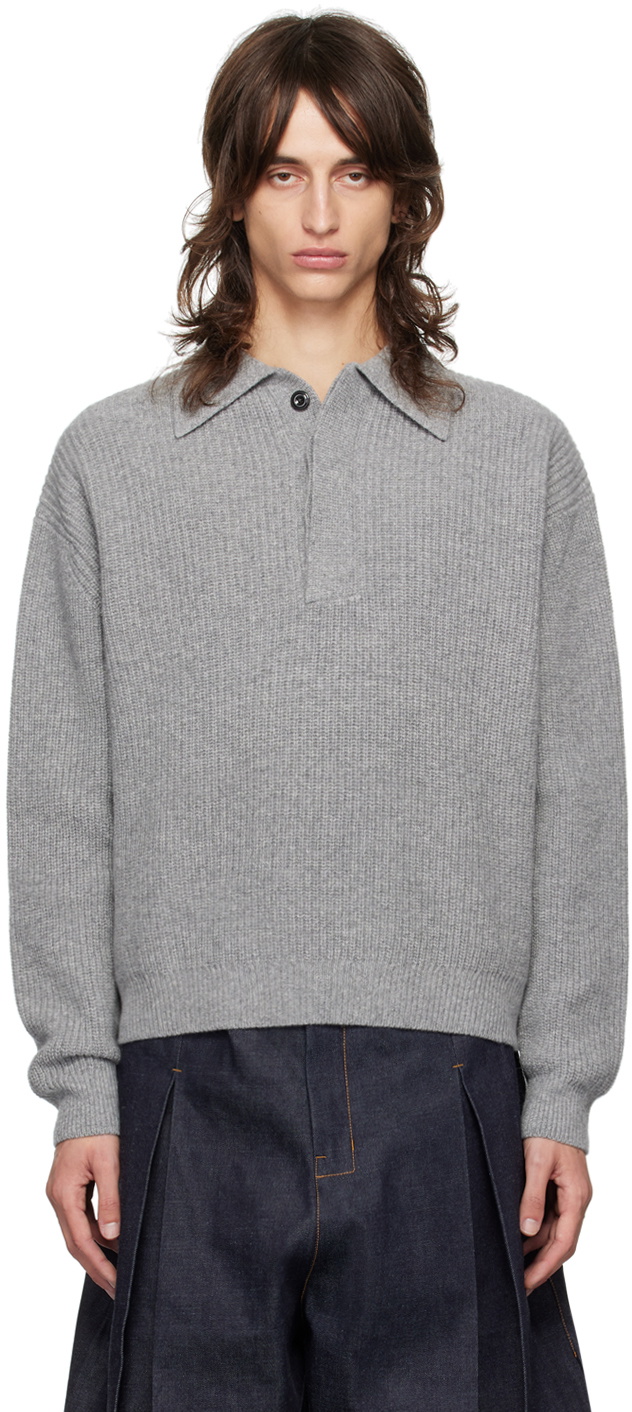 SAGE NATION Gray Ribbed Polo SAGE NATION
