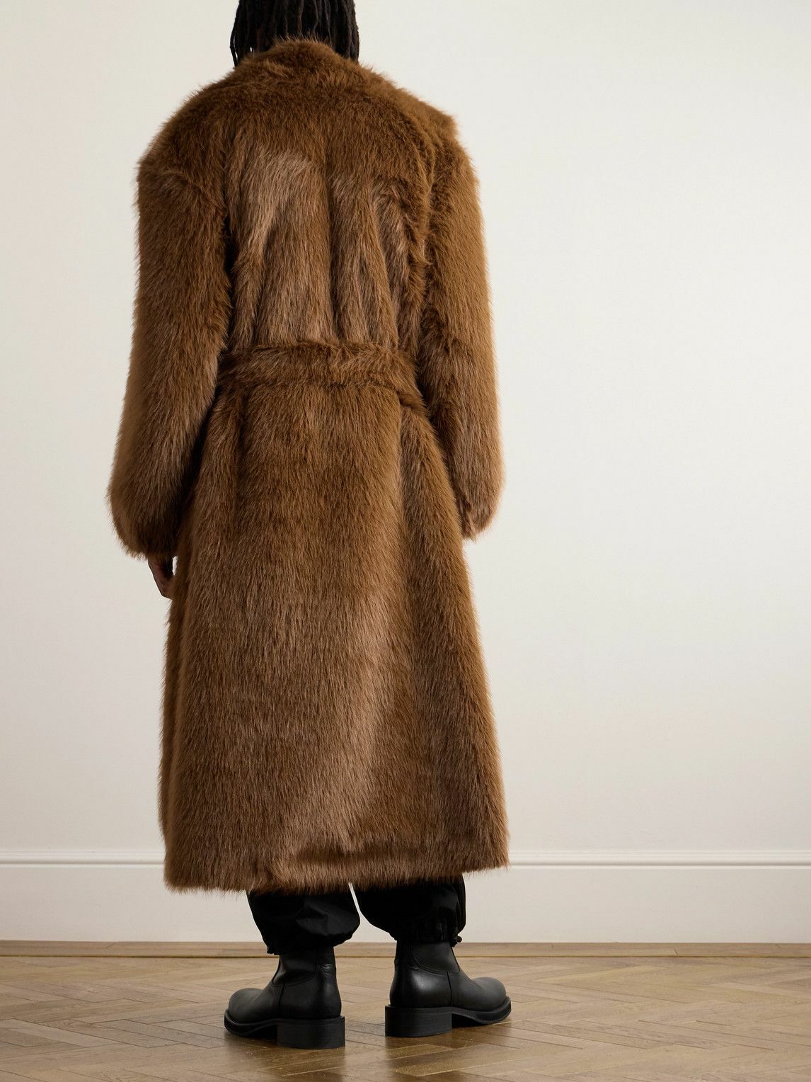 Simone Rocha - Belted Faux Fur Coat - Brown Simone Rocha