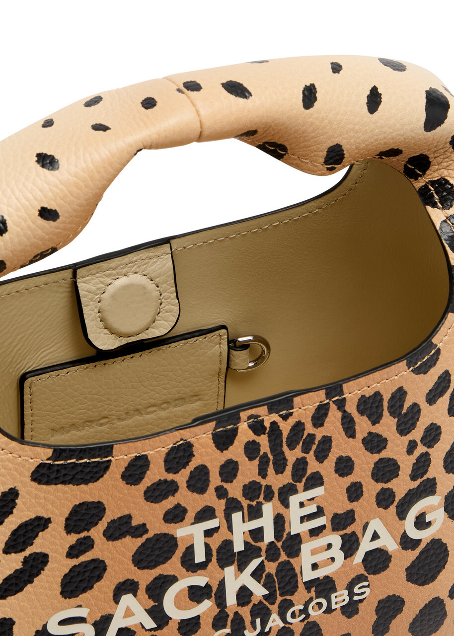 Marc Jacobs The Sack Mini Leopard-print Leather top Handle bag - Black ...