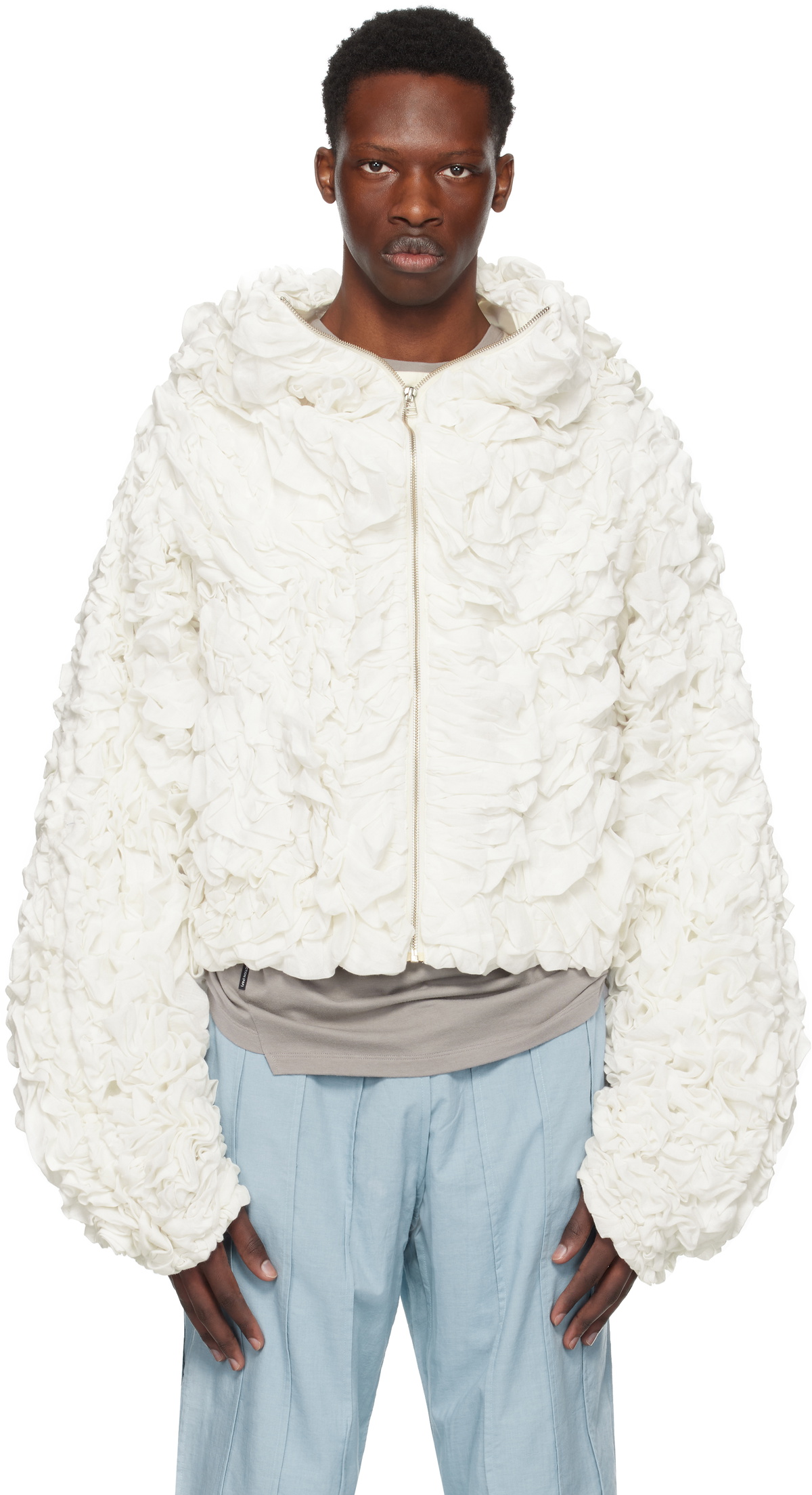 Tondolo White Morel Scrunched Jacket Tondolo