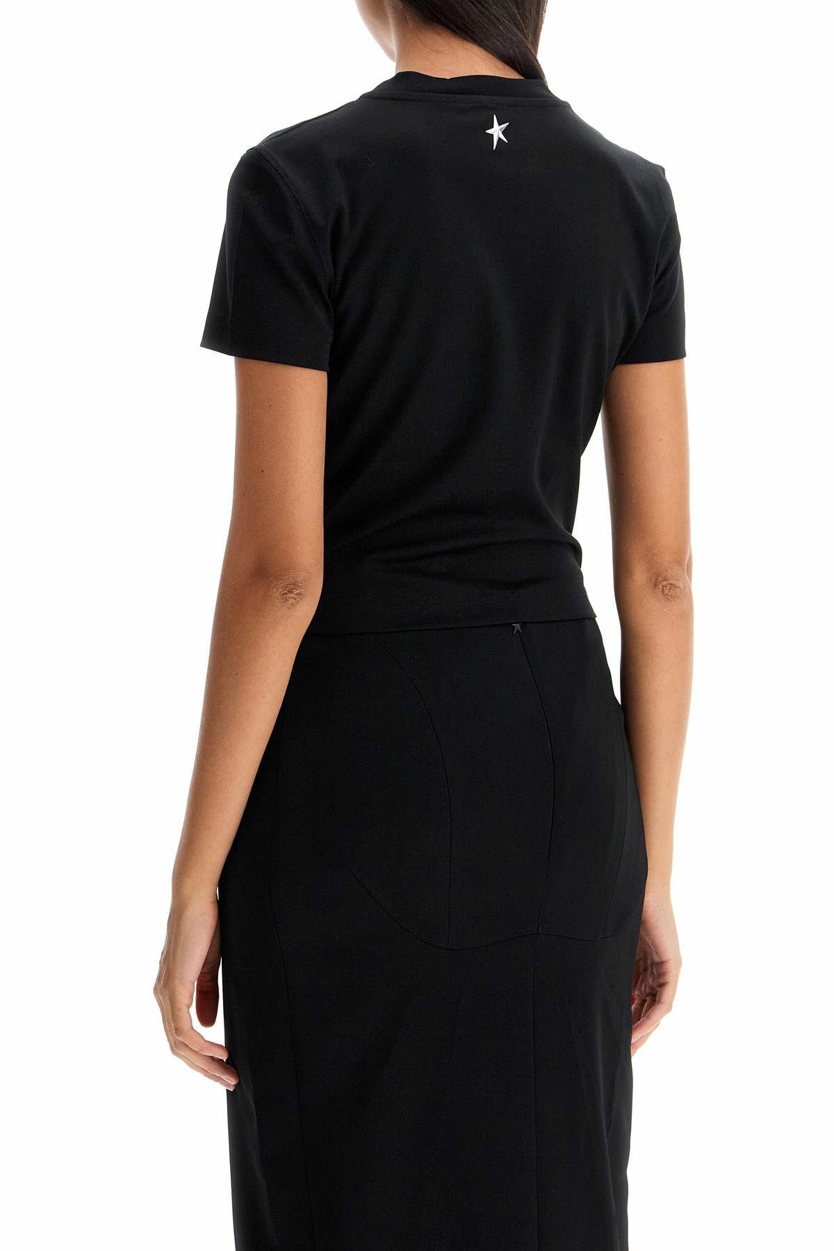 MUGLER cropped t-shirt with piercing Black Mugler