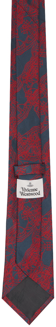 Vivienne Westwood Navy & Red Crazy Orb Outline Tie Vivienne Westwood