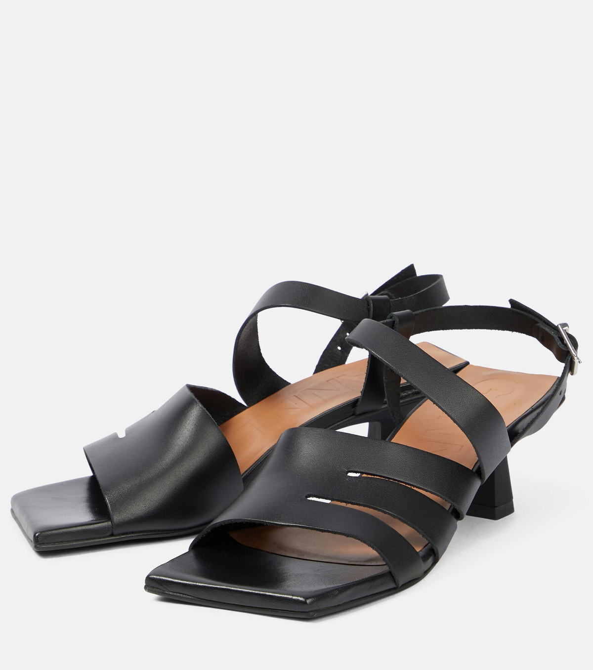 Ganni - Buckled leather sandals GANNI