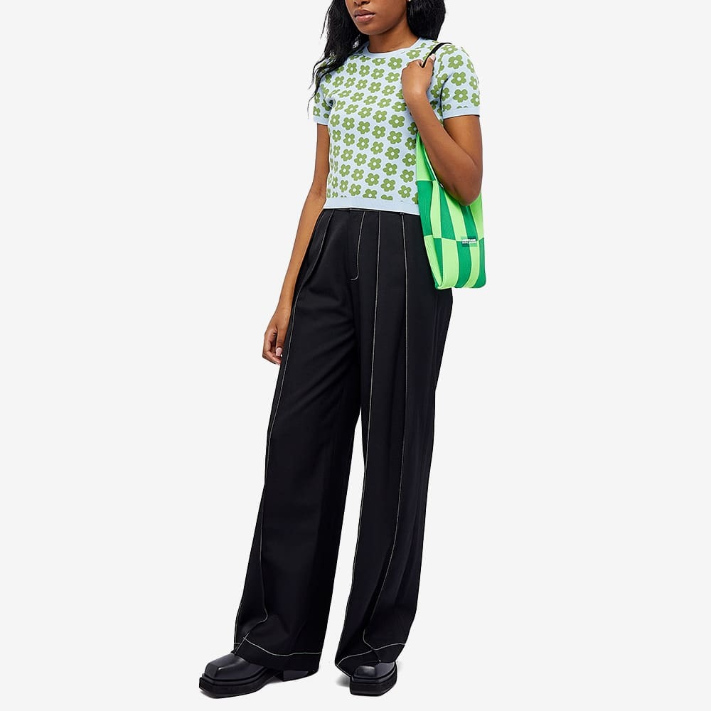 LASTFRAME Women's Macro Ichimatsu Market Bag Small in Green/Neon Green ...