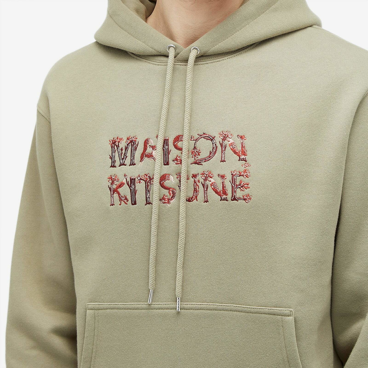Maison Kitsuné Men's Woodland Alphabet Comfort Hoodie in Pebble Maison ...