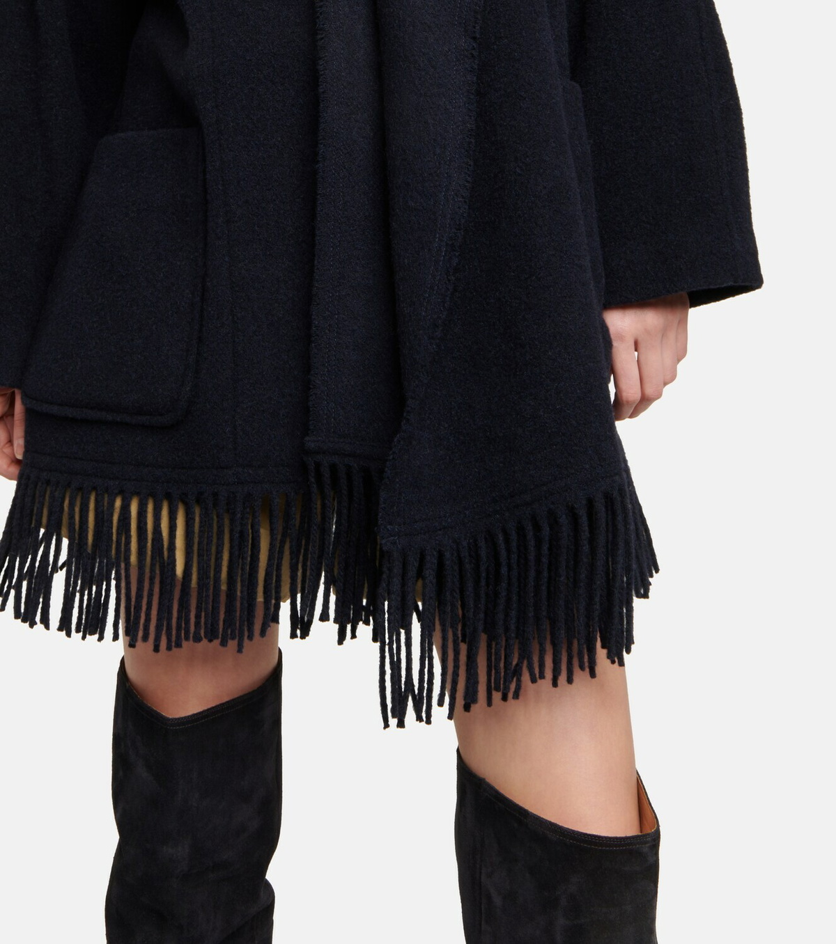 Marant Etoile Fringe-trimmed wool-blend scarf coat Isabel Marant Etoile