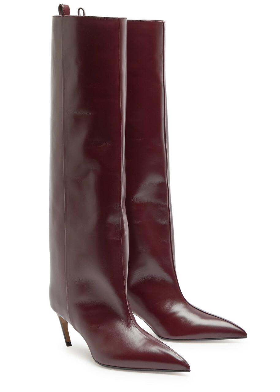 The Attico Lea 65 Leather Knee-high Boots Burgundy The Attico