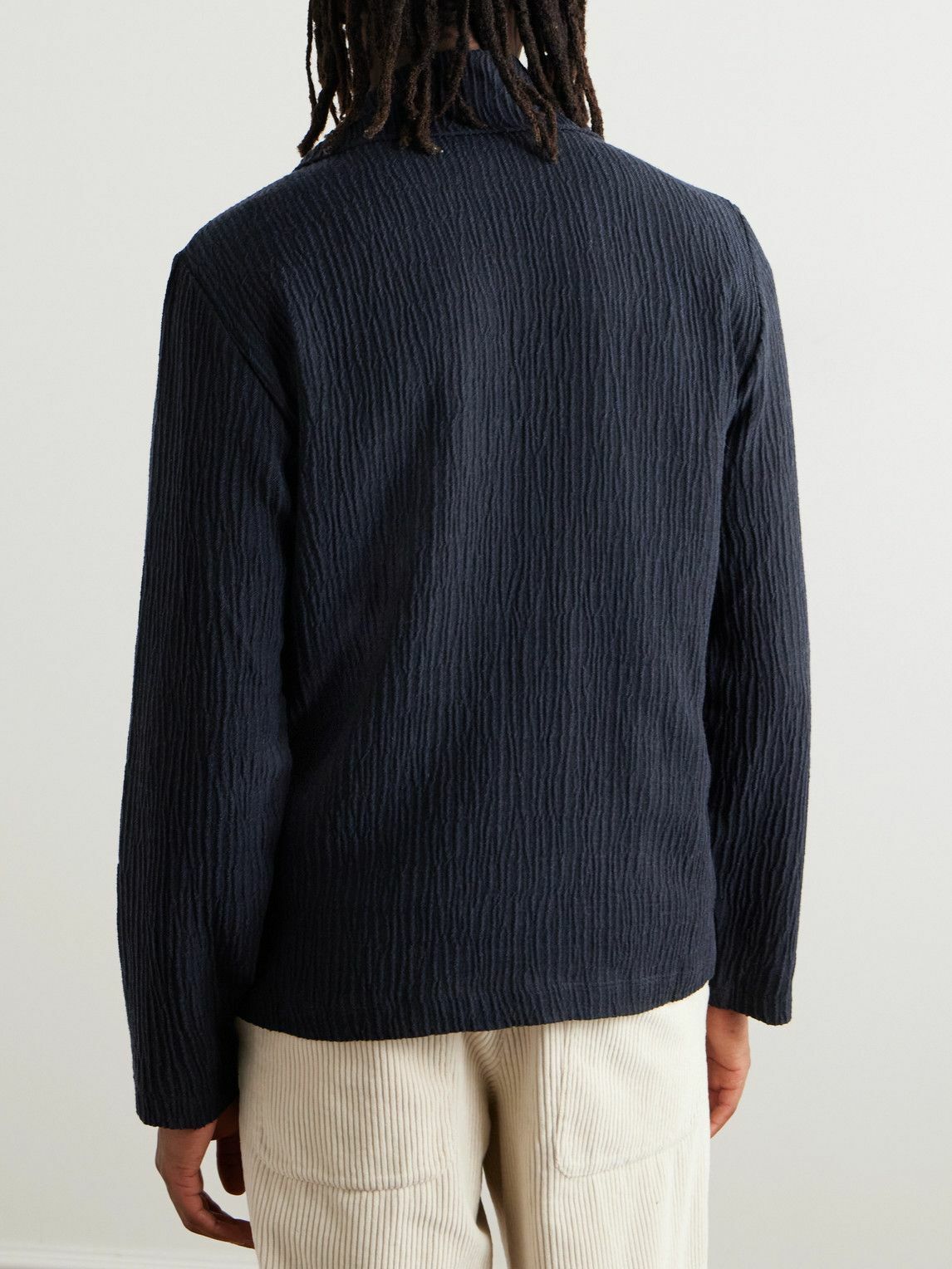 Barena - Twill Zip-Up Cardigan - Blue Barena