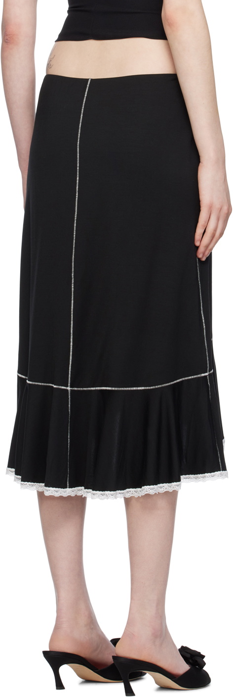 GUIZIO Black Dainty Midi Skirt GUIZIO