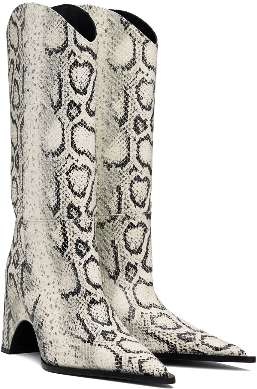 Coperni White Snake Bridge Cowboy Boots Coperni