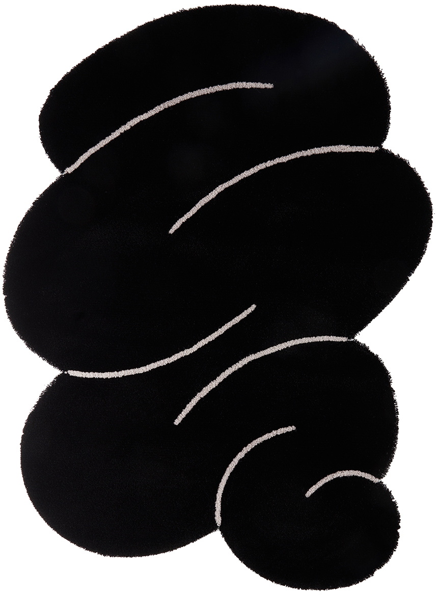 Okej Black Squiggle Rug