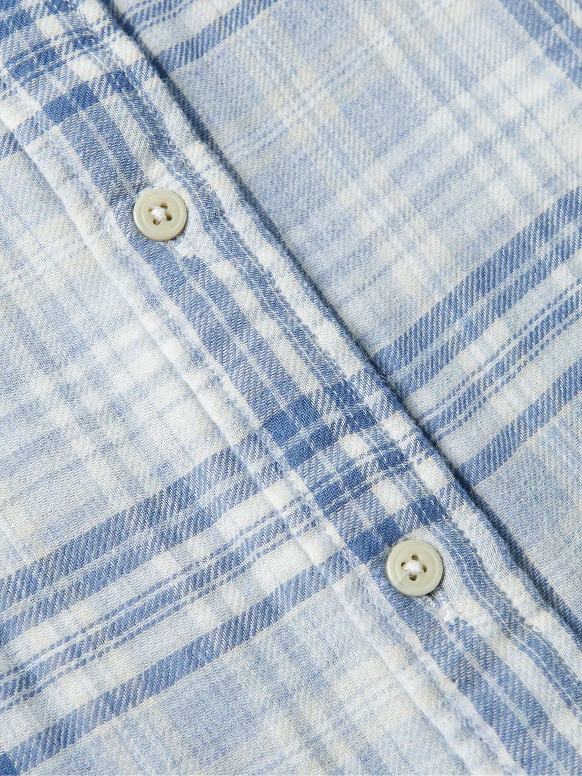Faherty - Reversible Checked Organic Cotton Shirt - Blue Faherty