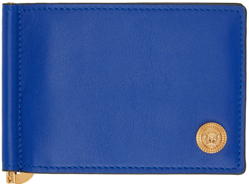 Versace Blue Medusa Biggie Wallet Versace