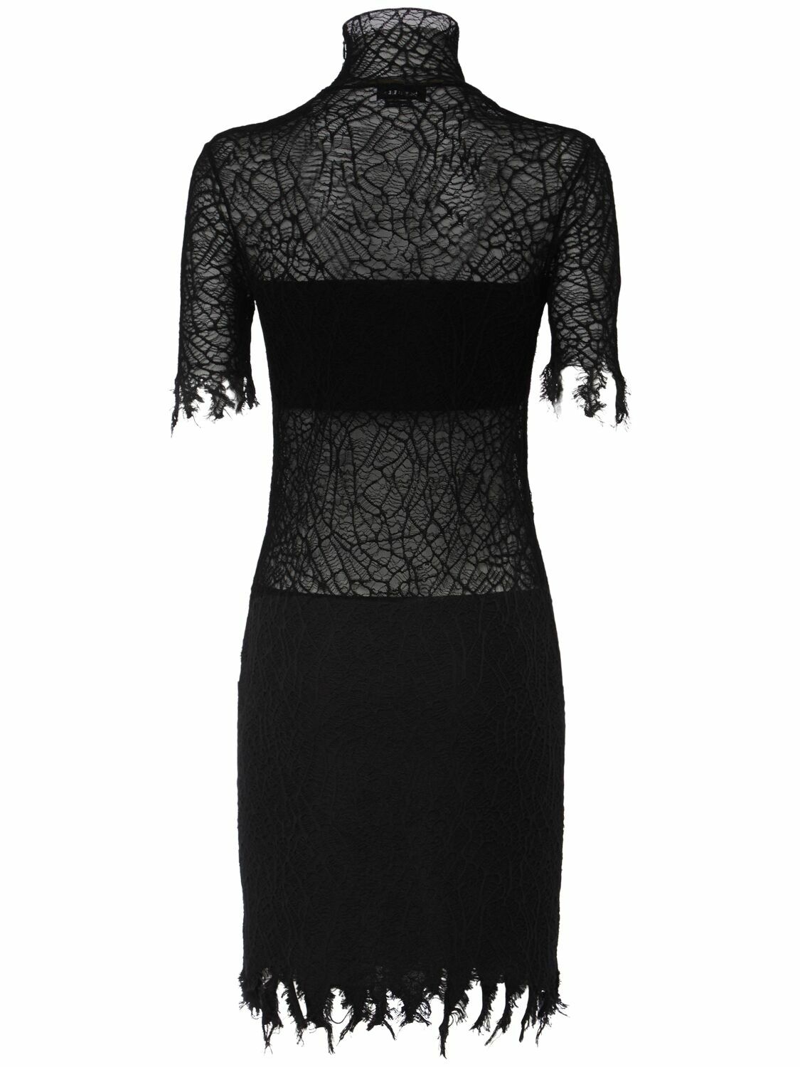 MCQUEEN Cotton & Silk Spider Lace Mini Dress Alexander McQueen